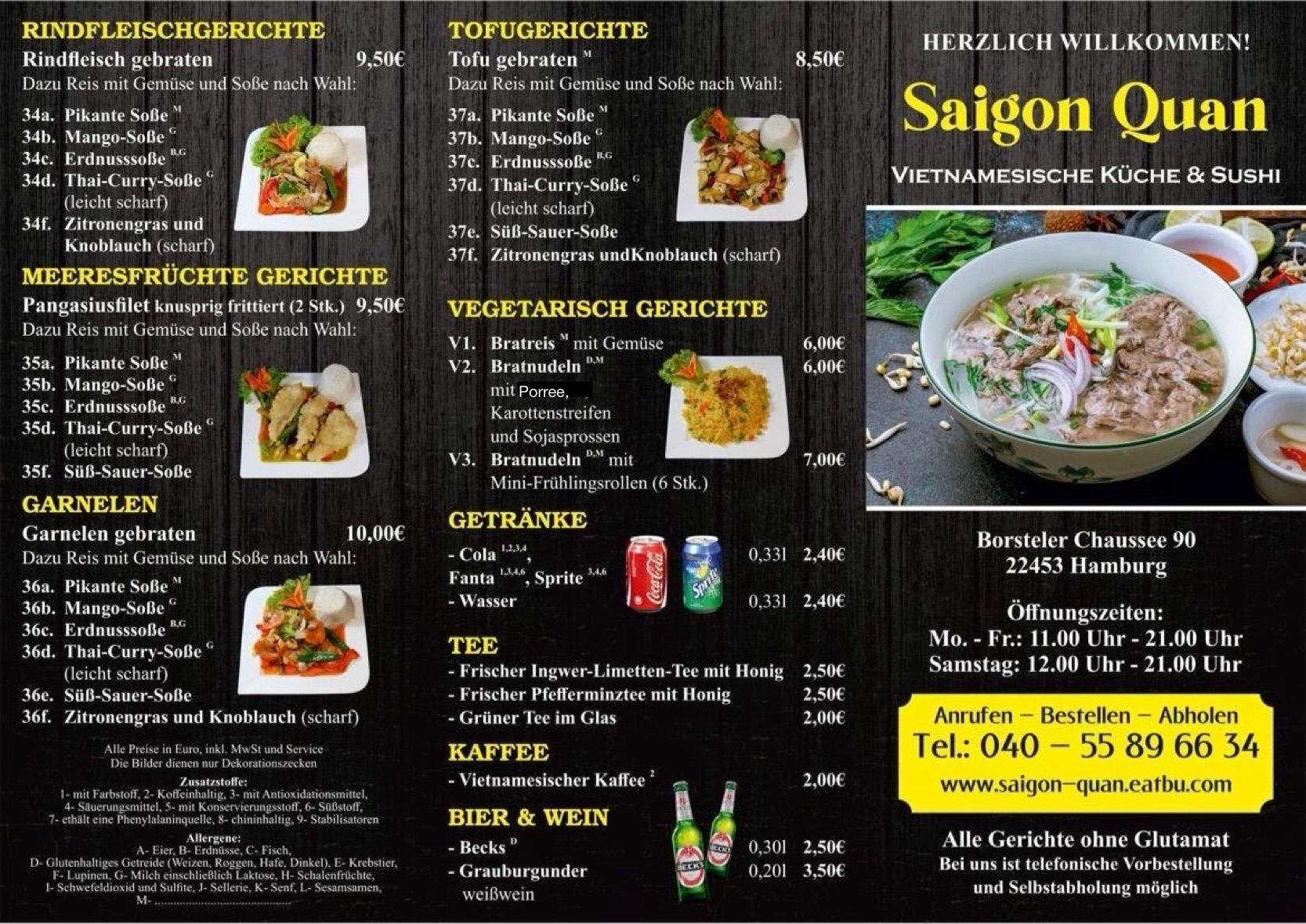 Menu - Saigon Quán